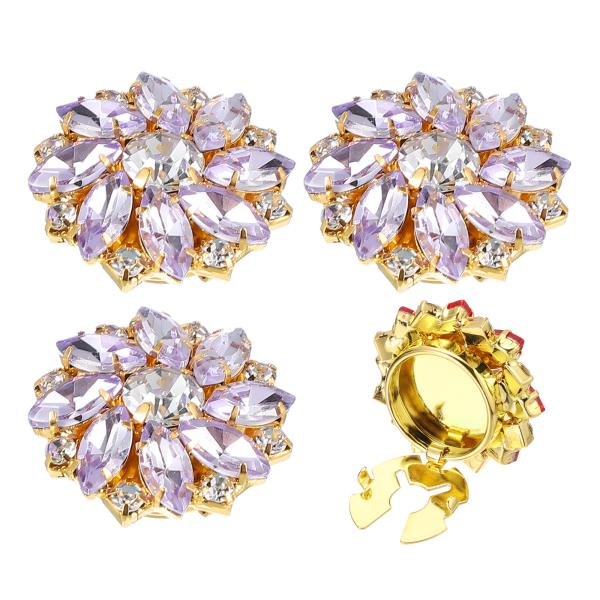 【本商品は海外出荷】お届けは通常20-30日を頂いております。カラー：ライトパープル；全体サイズ：27 x 11 mm / 1.06 x 0.43 インチ；穴の直径：6 mm / 0.24 インチ；パッケージリスト：4個 x ボタンカバー精...