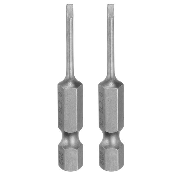 【本商品は海外出荷】お届けは通常20-30日を頂いております。サイズ - 磁気スロットドライバービット サイズ: SL2 (2mm)、全長: 50mm / 2"、六角シャンク: 1/4"、ロッド径: 2mm / 0.08"。各ドライバーヘッ...