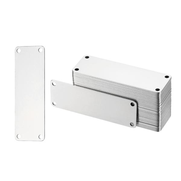 【本商品は海外出荷】お届けは通常20-30日を頂いております。素材：ステンレススチール；カラー：シルバー；タグサイズ：76.2 x 25.4 x 1.2 mm / 3 x 1 x 0.05"（長さ*幅*高さ）；穴のサイズ：3.5mm / 0...