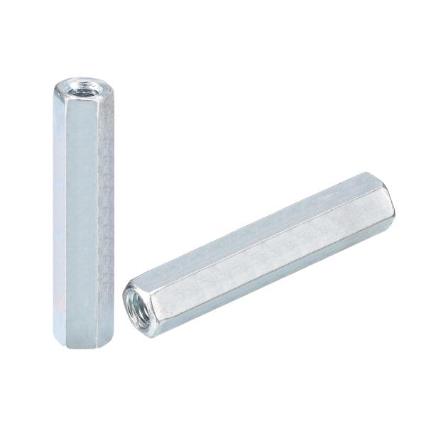 【本商品は海外出荷】お届けは通常20-30日を頂いております。[基本サイズ]-六角カップリングナットのサイズはピッチ1mm、六角幅10mm/0.39"、全長50mm/1.97"で、M6炭素鋼製六角ネジ接続コネクターが12個入りです。[耐久性...