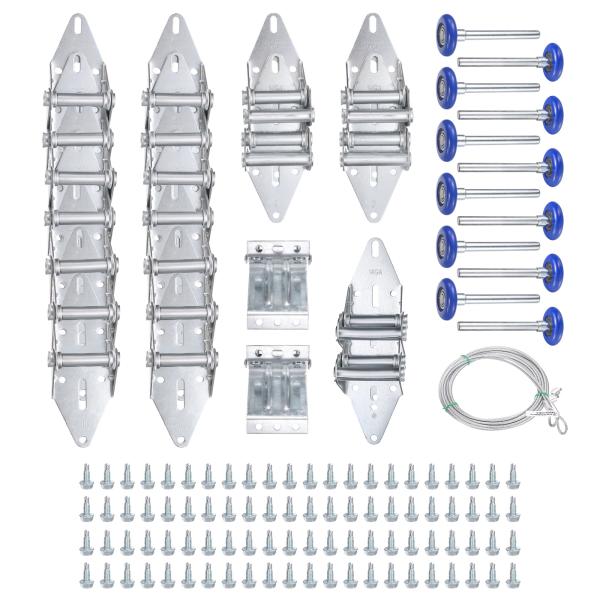 【本商品は海外出荷】お届けは通常20-30日を頂いております。サイズ＆パッケージ - このガレージドアキットは、幅16フィート、高さ8フィートまでのドアに適しています。キットには88個の0.25インチ自己ドリルねじ、14個の＃1ヒンジ、2個...