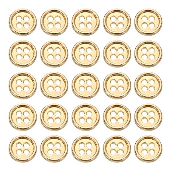 【本商品は海外出荷】お届けは通常20-30日を頂いております。【製品仕様】直径：10mm；厚さ：1.9mm；カラー：金色；梱包内容：金属ボタン25個。【良い素材】クラフトボタンは合金製で、滑らかで軽量で、退色や錆びに強く、簡単に壊れたり変形...