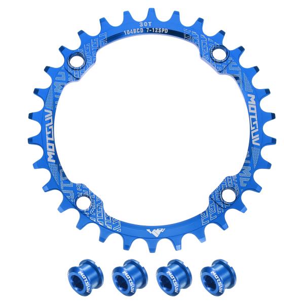 【本商品は海外出荷】お届けは通常20-30日を頂いております。サイズ-BCDサイズ:104mm/4.09インチ、外径:125mm/4.92インチ、穴間隔:73.5mm/2.89インチ、歯数:30T、104BCDバイククランクとの互換性を考慮...