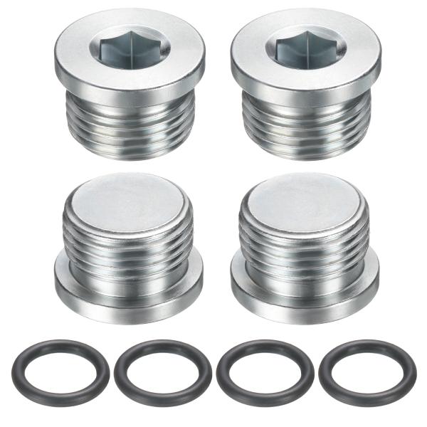 【本商品は海外出荷】お届けは通常20-30日を頂いております。[サイズ&amp;パッケージ]:各パッケージには内六角ヘッドプラグ4個とOリング4個が含まれます。プラグサイズは25x17mm/0.98x0.67(直径x高さ)、ネジ長さ10mm...