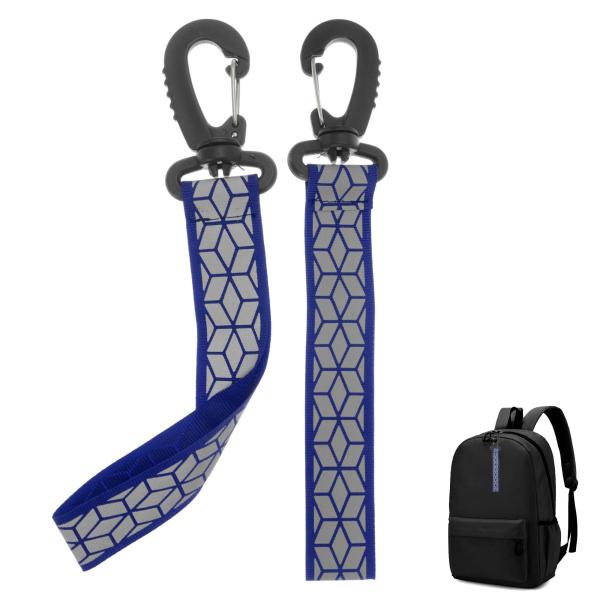 【商品仕樣】タイプ：カラビナ付き / カラー：青 / サイズ：20.5x2.4cm(同色2個入り)【視認性を高める】反射効果で視認性を向上させ、夜間の安全を守ります。特に自転車や徒歩での移動時に安心です。【多用途】このキーホルダーは、キーリ...