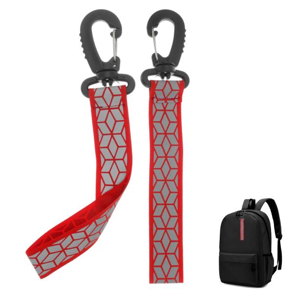 【本商品は海外出荷】お届けは通常20-30日を頂いております。【商品仕樣】タイプ：カラビナ付き / カラー：赤 / サイズ：20.5x2.4cm(同色2個入り)【視認性を高める】反射効果で視認性を向上させ、夜間の安全を守ります。特に自転車や...