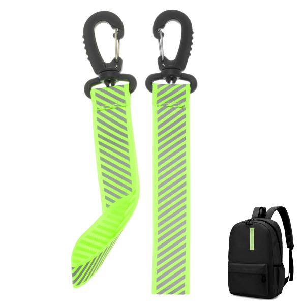 【本商品は海外出荷】お届けは通常20-30日を頂いております。【商品仕樣】タイプ：カラビナ付き / カラー：ネオン緑 / サイズ：20.5x2.6cm(同色2個入り)【視認性を高める】反射効果で視認性を向上させ、夜間の安全を守ります。特に自...