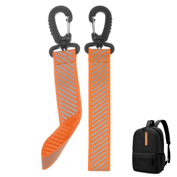 【商品仕樣】タイプ：カラビナ付き / カラー：オレンジ / サイズ：20.5x2.6cm(同色2個入り)【視認性を高める】反射効果で視認性を向上させ、夜間の安全を守ります。特に自転車や徒歩での移動時に安心です。【多用途】このキーホルダーは、...