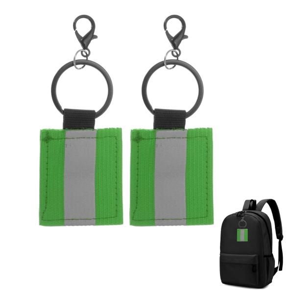 【本商品は海外出荷】お届けは通常20-30日を頂いております。【商品仕樣】タイプ：ナスカン付き / カラー：緑 / サイズ：10x3.7cm(同色2個入り)【視認性を高める】反射効果で視認性を向上させ、夜間の安全を守ります。特に自転車や徒歩...