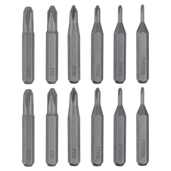 【本商品は海外出荷】お届けは通常20-30日を頂いております。サイズ - シャンク：1/4インチヘックスシャンク；ヘッドタイプ：フィリップ ス；全長：1.1インチ/28mm；硬度：HRC58-62；パッケージに含まれるもの：12個のS2磁気...