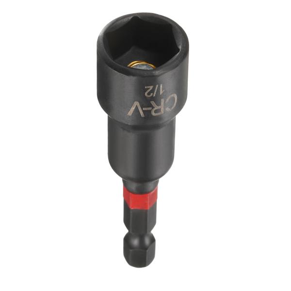 【本商品は海外出荷】お届けは通常20-30日を頂いております。サイズ-1/2インチ6ポ イントソケット;1/4"(6.35mm)速いチェンジ六角シャンク、全長3"(65mm)。ナットドライバードりルビットはコンパクトな操作性を提供し、狭いス...