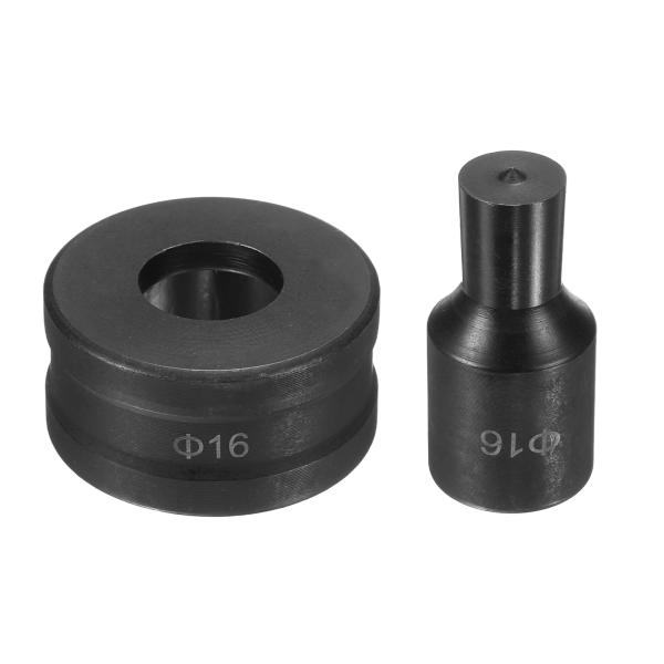 【本商品は海外出荷】お届けは通常20-30日を頂いております。サイズ - パンチ金型形状: 丸型; 上型穴径: 16mm; 硬度: HRC56-58; 上型高さ: 53 mm/2.09インチ; 下型高さ: 20mm/0.79インチ; 下型直...