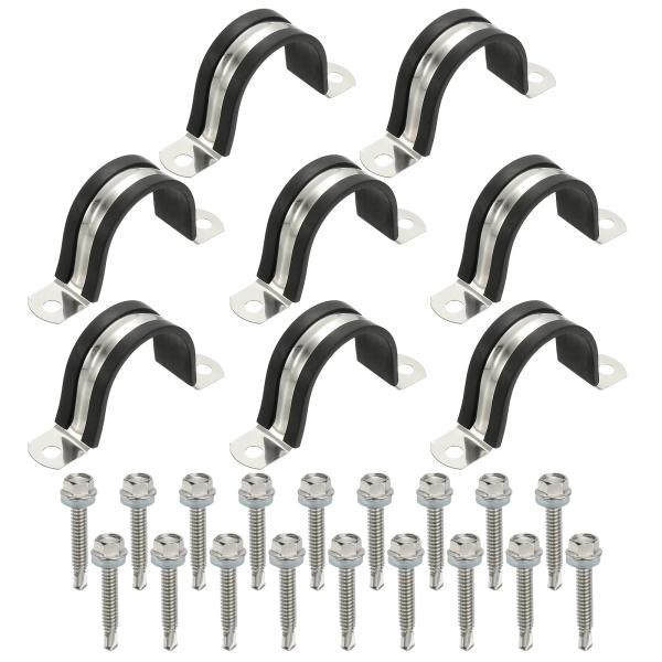 【本商品は海外出荷】お届けは通常20-30日を頂いております。素材：304ステンレススチール、ラバー；内径：42mm / 1-5/8インチ；ねじ穴径：6mm / 1/4インチ；厚さ：0.6mm；幅：18mm / 11/16インチ；パッキング...