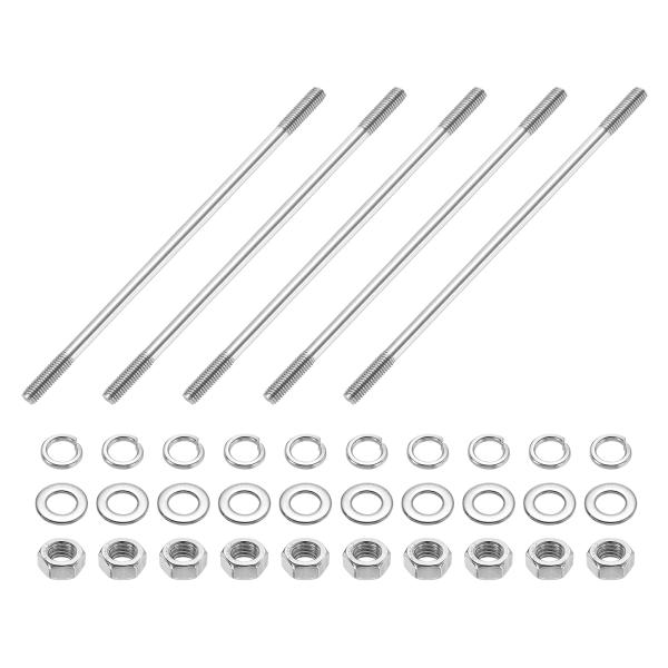 【本商品は海外出荷】お届けは通常20-30日を頂いております。[サイズ]両端ねじスタッドボルトM5x130mm5個、ナット10個、平座金10個、ロックワッシャー10個が含まれています。必要なものが全て揃っているため、面倒な再組み立てや取り付...