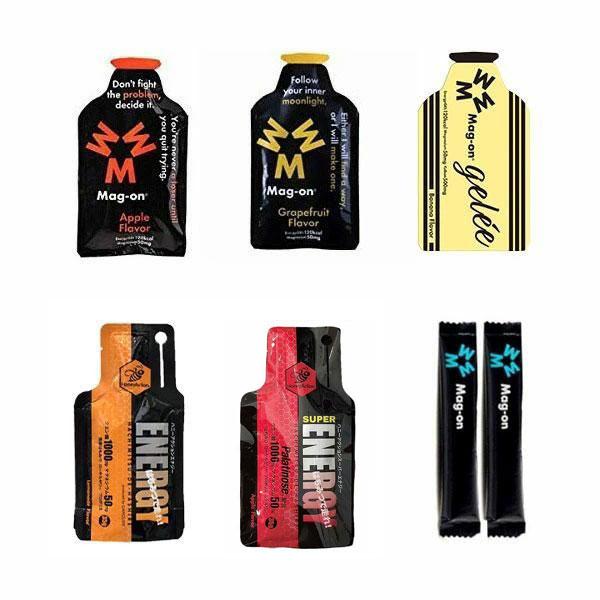 エネルギーと一緒にマグネシウムを補給できるジェルと顆粒の組み合わせです。<br><br>水溶性マグネシウムが入っているマグオンジェル3種と、顆粒のままサッと急速チャージできるサプリメントをセットにしました。<b...