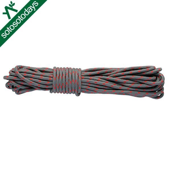 リプロピレン製ロープは軽量で、自在の食いつきも抜群です。Pro.モデルに使用している4mm幅のグレーロープです。いざという時の予備や補助用としてお使い下さい。[テント タープ]　●当店は土日祝の出荷はお休みです。