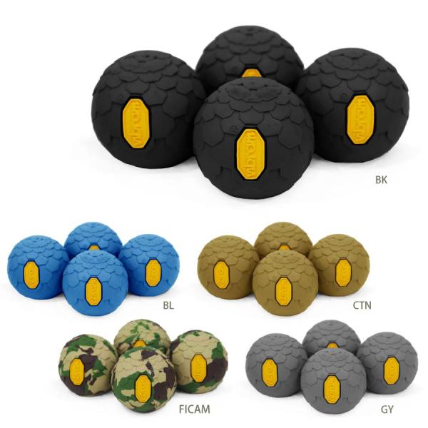 ビブラム(R)社製のゴムを使用したボールフィート。チェアの足に取り付け、フローリングの床が傷つくのを防いだり、砂地などで沈み込みにくくしたりする効果があります。（4個セット）[傷防止]　●当店は土日祝の出荷はお休みです。