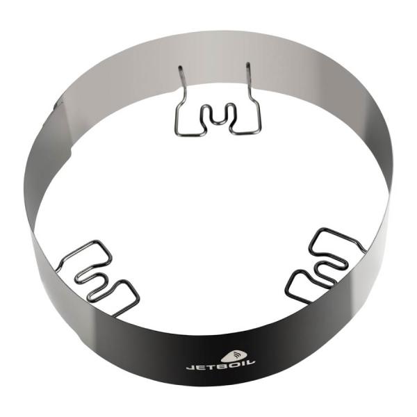 JETBOIL(R)フラッシュ1.0L（#1824351）とJETBOIL(R)ジップ0.8L（#1824350）に取り付け可能な風防。360度全方向から風を遮り、強風時でも沸騰速度と燃費性能を維持します。耐久性に優れたニッケルメッキスチー...