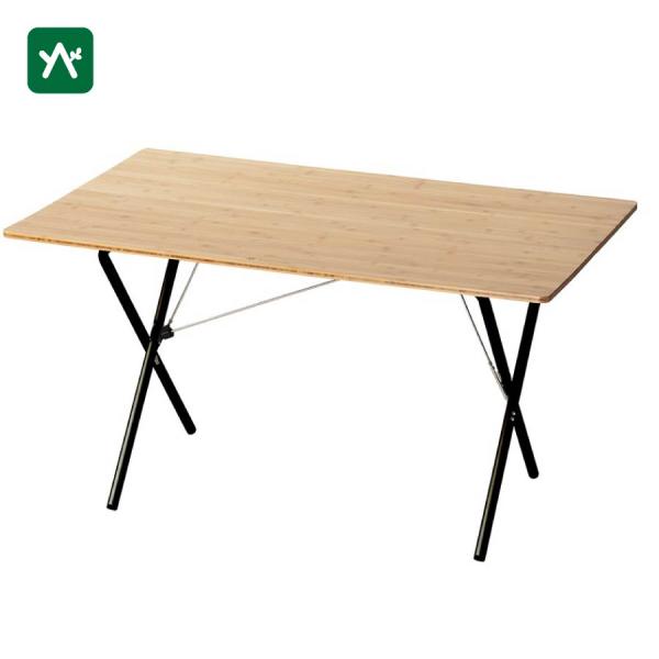 ワンアクションテーブルの画期的な機構をそのままに、既存品から約30〜40%の大幅な軽量化を実現。竹集成材の内部にハニカム構造を採用することで、強度を担保しつつ、サイズはそのままで軽量化を図りました。天面にシリーズ名の刻印を入れ、スタンドに黒...