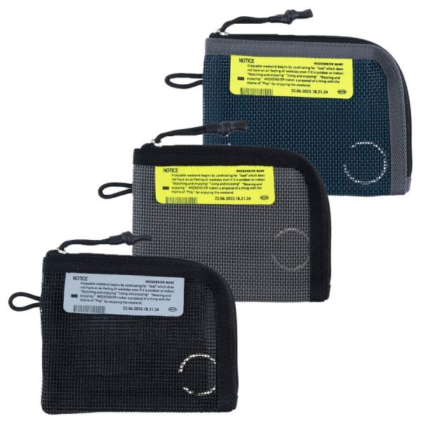 2024SSより継続の塩ビでコーティングされた硬めのメッシュ生地を使用したマルチケースです。カードや鍵、小銭など細かなものを収納する多機能ケース。使い易いL字に開くファスナー仕様。 車の鍵なども収納出来るのでコレだけ持てば身軽に出掛けられま...