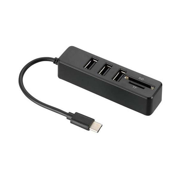 USB TypeCハブ カードリーダー付/情報家電/【発売元、製造元、輸入元又は販売元】アーテック/【USB TypeCハブ カードリーダー付の商品詳細】●接続方式：USB Cオス×1・Aメス×3、スロット：SDメモリーカードスロット×1、...