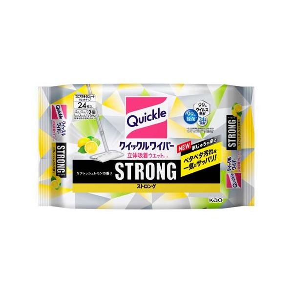 クイックルワイパー 立体吸着ウエットシート ストロング リフレッシュレモン/住居掃除用品/ブランド：クイックル/【発売元、製造元、輸入元又は販売元】花王/【クイックルワイパー 立体吸着ウエットシート ストロング リフレッシュレモンの商品詳細...