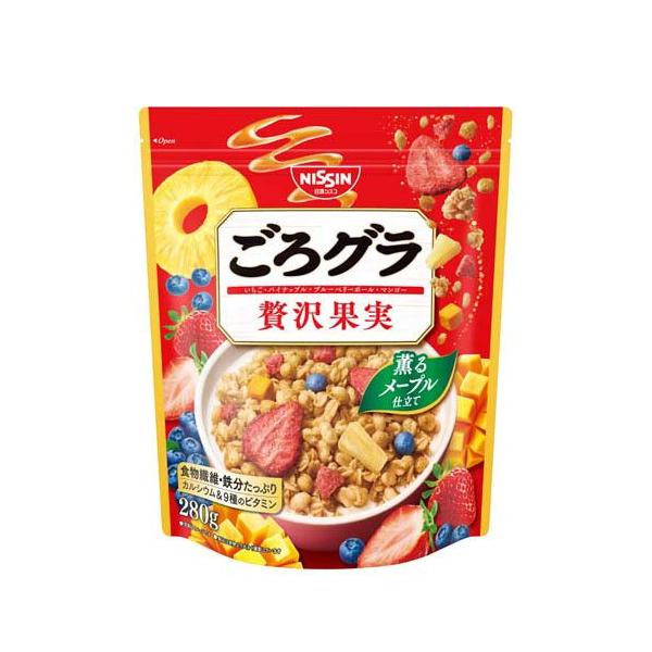 ごろグラ 贅沢果実/インスタント食品/ブランド：ごろっとグラノーラ/【発売元、製造元、輸入元又は販売元】日清シスコ/【ごろグラ 贅沢果実の商品詳細】●具材が大きくて多い、アガるおいしさ！●贅沢なごろっと果実とザクザク食感のシリアルが入った、...