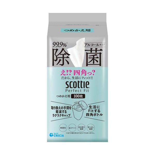 スコッティ パーフェクトフィット ウェットティッシュ 除菌 アルコール つめかえ用/ティッシュ/ブランド：スコッティ(SCOTTIE)/【発売元、製造元、輸入元又は販売元】日本製紙クレシア/【スコッティ パーフェクトフィット ウェットティッ...