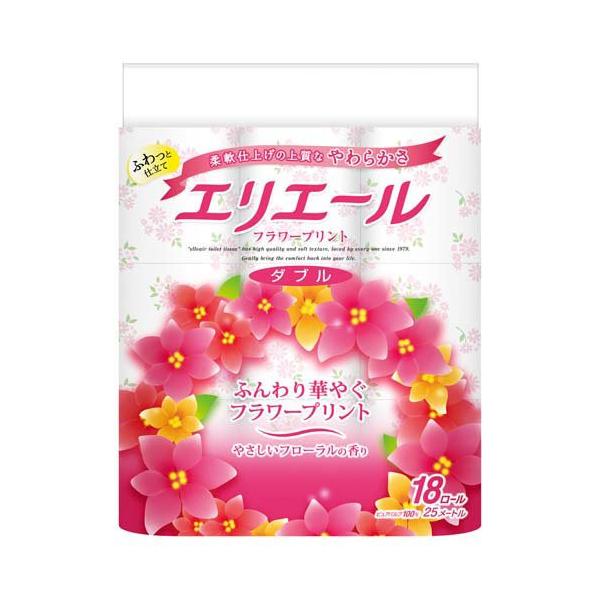 エリエール トイレットティシュー フラワープリント ダブル(トイレットティッシュ トイレティシュー トイレティッシュ トイレットペーパー)/トイレ用品/ブランド：エリエール/( トイレットペーパー )/【発売元、製造元、輸入元又は販売元】大...