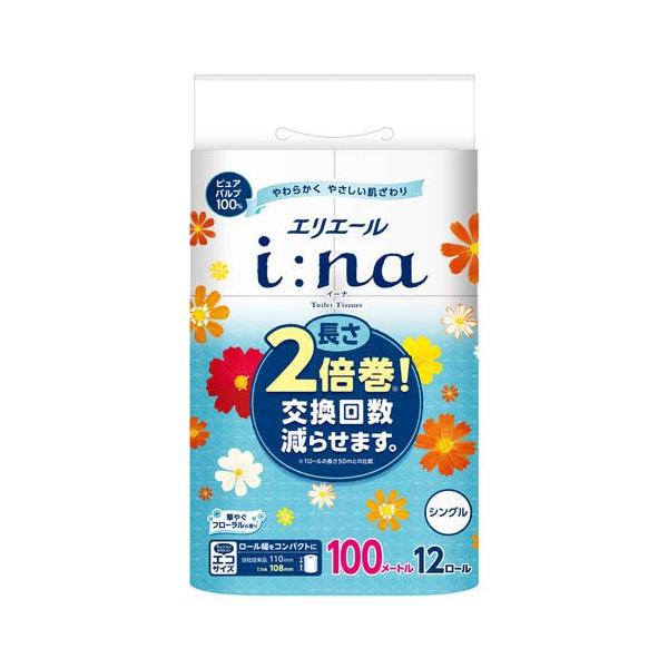 エリエール イーナ トイレットティシュー シングル(i：na トイレティシュー トイレットティッシュ トイレットペーパー)/トイレ用品/ブランド：エリエール/( トイレットペーパー )/【発売元、製造元、輸入元又は販売元】大王製紙/【エリエ...