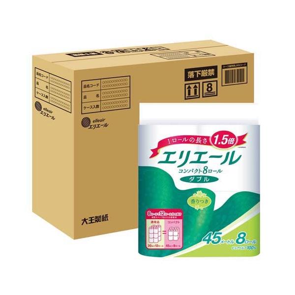 エリエール トイレットペーパー 1.5倍巻 ダブル コンパクトケース品/トイレ用品/ブランド：エリエール/【発売元、製造元、輸入元又は販売元】大王製紙/【エリエール トイレットペーパー 1.5倍巻 ダブル コンパクトケース品の商品詳細】●柔...