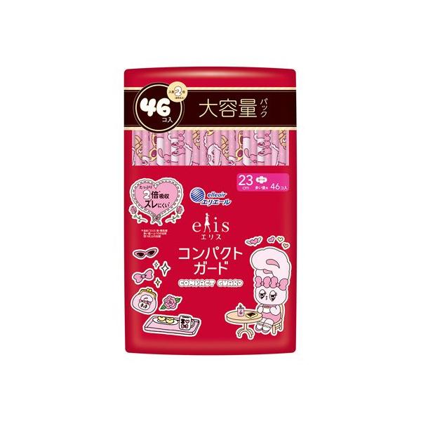 エリス コンパクトガード 多い昼用 羽つき 23cm 大容量 エスターバニー企画品/生理用品/ブランド：elis(エリス)/【発売元、製造元、輸入元又は販売元】大王製紙/【エリス コンパクトガード 多い昼用 羽つき 23cm 大容量 エスタ...