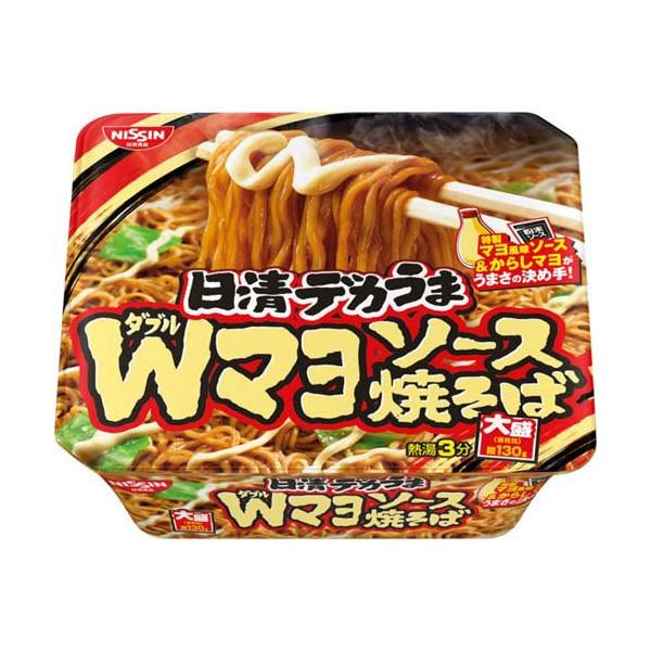 日清デカうま Wマヨソース焼そば ケース/インスタント食品/ブランド：日清デカうま/【発売元、製造元、輸入元又は販売元】日清食品/【日清デカうま Wマヨソース焼そば ケースの商品詳細】●一杯食べた後の満足感が違う！大盛サイズ！(メーカー内製...