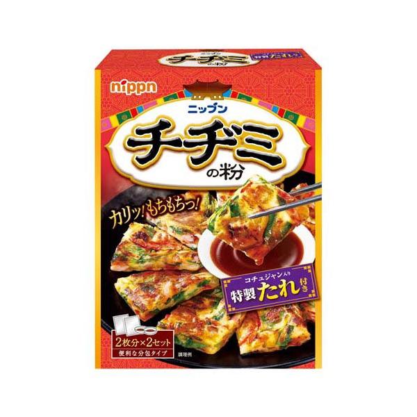 ニップン チヂミの粉/粉類/【発売元、製造元、輸入元又は販売元】株式会社 ニップン ※2021/1/1より日本製粉から変更/【ニップン チヂミの粉の商品詳細】●外はカリっ！中はもちもちっ！の本格食感のチヂミが簡単に焼けます。●2枚分×2セッ...