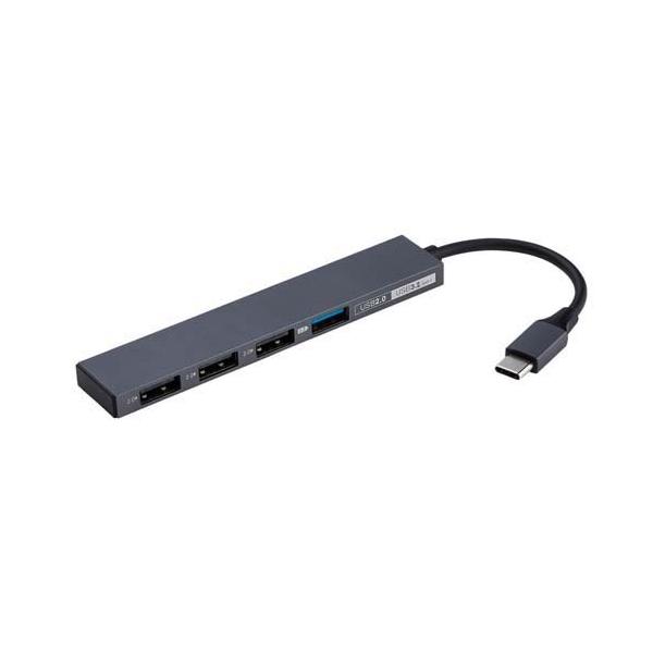 Digio2 USB Type-C 極薄変換ハブ STIX 4ポート グレー UH-C3294GY/情報家電/【発売元、製造元、輸入元又は販売元】ナカバヤシ/【Digio2 USB Type-C 極薄変換ハブ STIX 4ポート グレー U...
