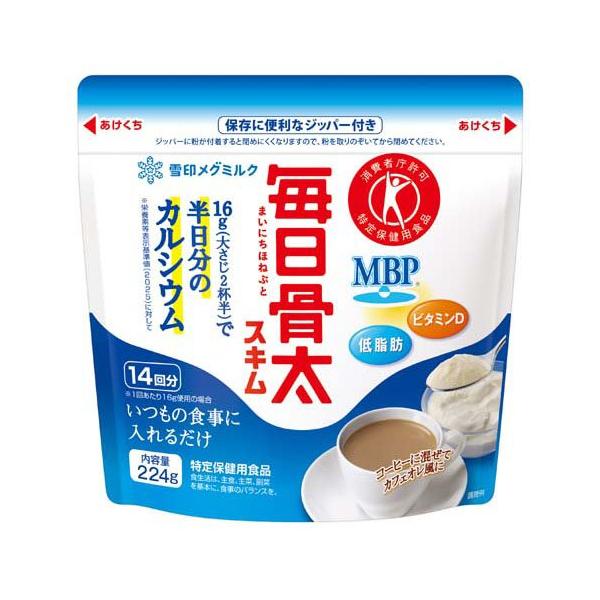 毎日骨太スキム/特定保健用食品・トクホ/【発売元、製造元、輸入元又は販売元】雪印メグミルク/【毎日骨太スキムの商品詳細】●16g(大さじ2杯半)で半日分※のカルシウムがとれる※栄養素等表示基準値(2025)に対して/cate05031