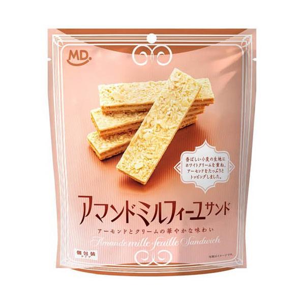 アマンドミルフィーユサンド/お菓子/【発売元、製造元、輸入元又は販売元】MDホールディングス/【アマンドミルフィーユサンドの商品詳細】●たっぷりとトッピングしたアーモンドが、香ばしい小麦の生地とホワイトクリームを重ね合わせた食感とともに、華...