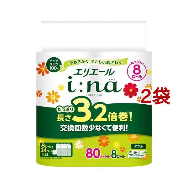 エリエール i：na(イーナ) トイレット ダブル 3.2倍巻/トイレ用品/ブランド：エリエール/【発売元、製造元、輸入元又は販売元】大王製紙/・単品JAN：4902011825947/【エリエール i：na(イーナ) トイレット ダブル ...