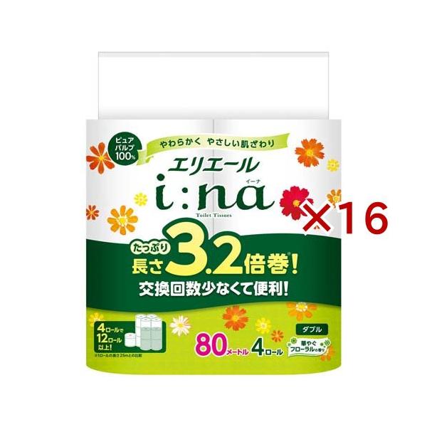 エリエール i：na(イーナ) トイレット ダブル 3.2倍巻/トイレ用品/ブランド：エリエール/【発売元、製造元、輸入元又は販売元】大王製紙/・単品JAN：4902011825923/【エリエール i：na(イーナ) トイレット ダブル ...