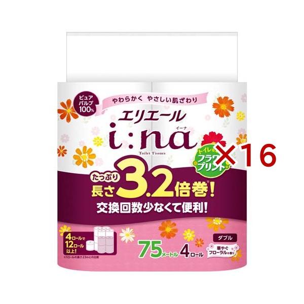 エリエール i：na(イーナ) トイレット ダブル 3.2倍巻 プリント/トイレ用品/ブランド：エリエール/【発売元、製造元、輸入元又は販売元】大王製紙/・単品JAN：4902011825930/【エリエール i：na(イーナ) トイレット...