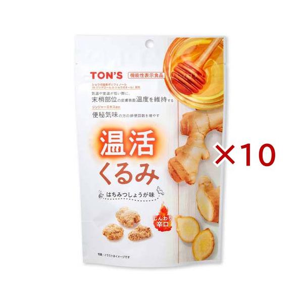 温活くるみ はちみつしょうが味/お菓子/ブランド：TON'S/【発売元、製造元、輸入元又は販売元】東洋ナッツ食品/・単品JAN：4901998021472/【温活くるみ はちみつしょうが味の商品詳細】●2つの機能を謳った機能性表示食品です。...