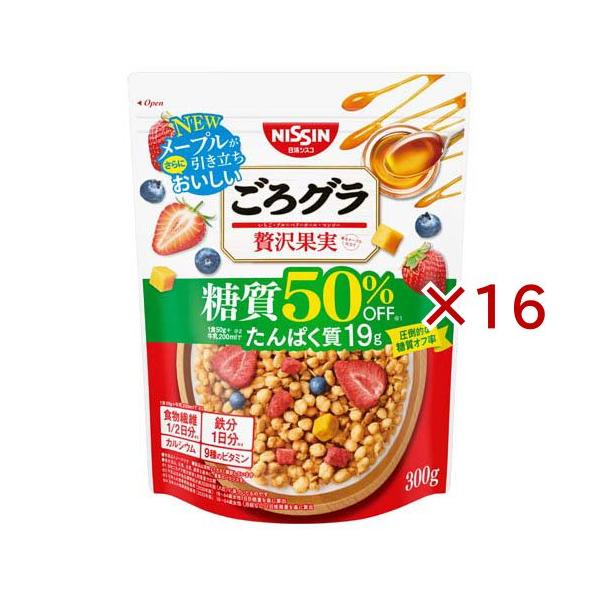ごろグラ 糖質50％オフ 贅沢果実/インスタント食品/ブランド：ごろっとグラノーラ/【発売元、製造元、輸入元又は販売元】日清シスコ/・単品JAN：4901620161767/【ごろグラ 糖質50％オフ 贅沢果実の商品詳細】●このおいしさで、...