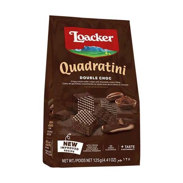 ロアカー クワドラティーニ ダブルチョコ/お菓子/ブランド：ロアカー(Loacker)/【発売元、製造元、輸入元又は販売元】キタノ商事/【ロアカー クワドラティーニ ダブルチョコの商品詳細】●ココア＆チョコレートでダブルの美味しさ！●カカオ...