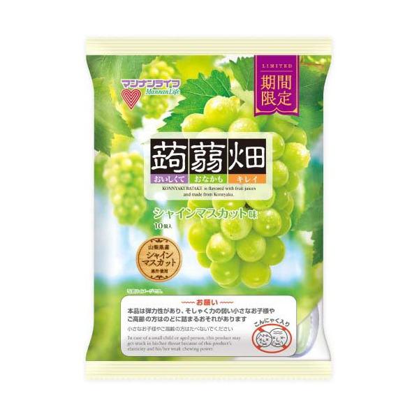 蒟蒻畑 シャインマスカット味/ガム・グミ・ゼリー/ブランド：蒟蒻畑/【発売元、製造元、輸入元又は販売元】マンナンライフ/【蒟蒻畑 シャインマスカット味の商品詳細】●こんにゃく(グルコマンナン)をシャインマスカット果汁で味付けした、フルーツこ...