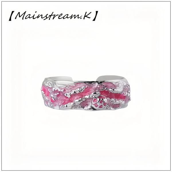 25-R097材質：S925メンズ・レディース問わずお使いいただける男女兼用デザインです。立体的な凸凹感のある独特なリンクデザインが特徴で、桜の川をイメージした美しいピンクカラーが目を引きます。S925シルバー925銀を使用した高品質な素材...