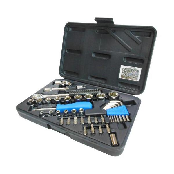 40pcs.ソケットレンチセットセット内容ソケット9.5mm角：10-11-12-13-14-15-17-19-21mmソケット6.3mm角：4.5-5-5.5-6-7-8mmラチェットハンドル：9.5mm角エクステンションバー：75mmユ...
