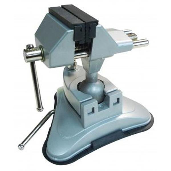 バキュームベースバイス作業内容に応じてヘッド部の角度調整が自由自在！精密機械やプラモデル・電子機械・時計などの修理に作業に合わせて斜めなどの万力ではできない作業に！くわえ部：棒などの固定に便利なV溝加工回転部：360度自由に回転最大口開き：...