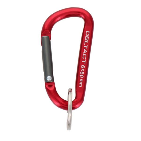アルミカラビナ DTAK062スタンダードタイプ最もシンプルで汎用性の広いスタンダードタイプサイズ：6ｘ60mmカラー：レッドｘガンメタSJANコード：4954458162598ブランド：DBLTACT販売元：株式会社三共コーポレーション