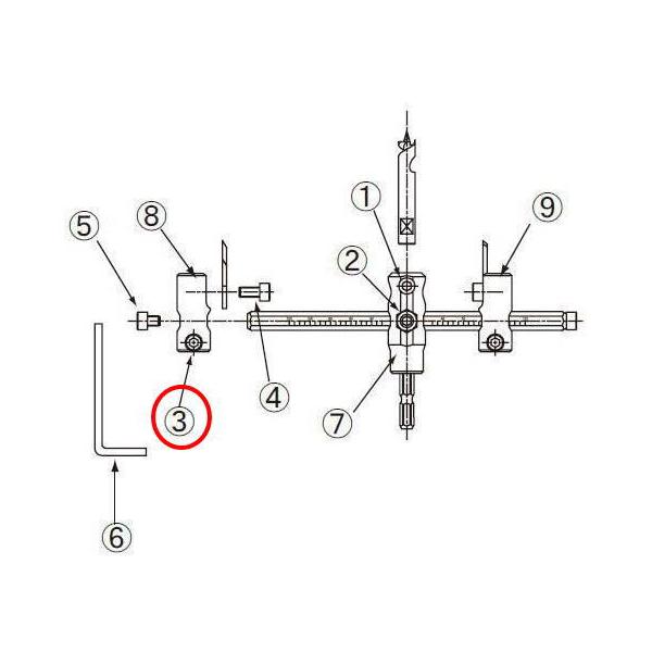 充電ドリル自在錐(No.36X)用ホルダー止めネジ　36X-OP3適合機種：充電ドリル自在錐(No.36X)サイズ：5x15画像3の部品になります。メーカー：スターエム株式会社（STAR-M）