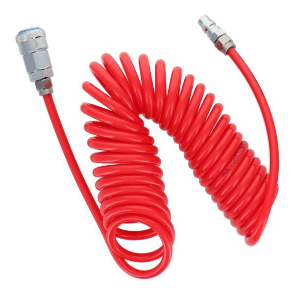 スパイラルエアホース(ワンタッチソケット付)ワンタッチで確実接続！着脱カンタン！内径5mmX外径8mm仕様使用可能温度：-5〜60℃最高使用圧力：1.0MPa常用圧力：約0.7MPa破壊圧力：約2.4MPa材質エアホース：ポリウレタン樹脂ソ...